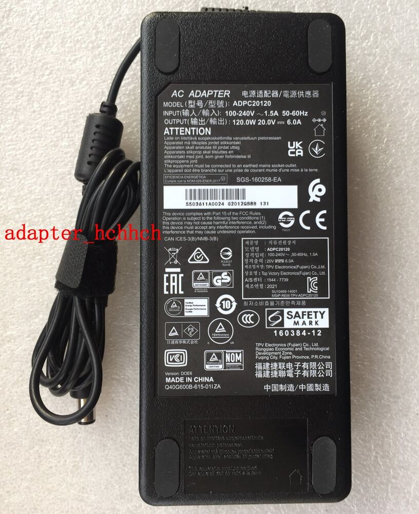 New Original TPV 20V 6A Adapter for AOC AGON PRO AG274QS ADPC20120 LCD – PcCharger LLC
