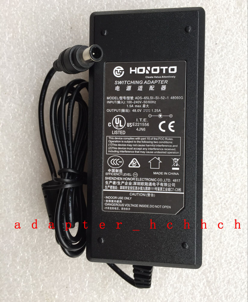 New Original Hoioto 48V 1.25A AC/DC Adapter for Avtech AVH0401 4CH NVR