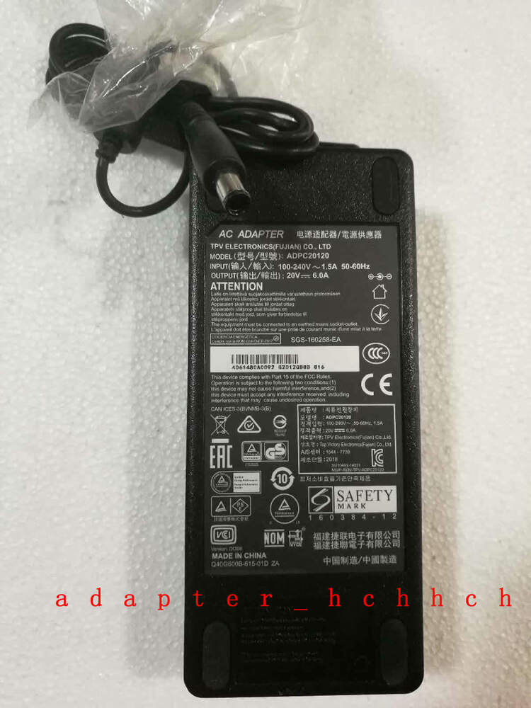 New Original OEM AOC 20V 6A AC Adapter for AOC AG322QC4 ADPC20120 Curv