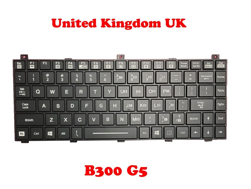 Laptop Backlit Keyboard For Getac B300 G5 United Kingdom UK With Backl