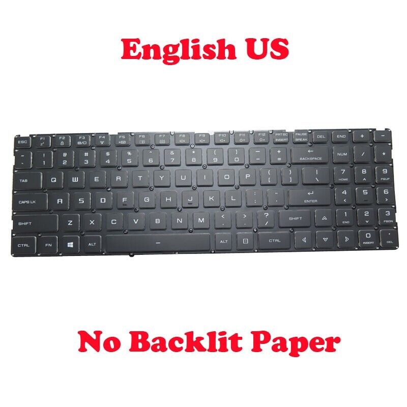 Laptop No Backlit Paper Keyboard For Gateway Creator Series 15.6' Engl