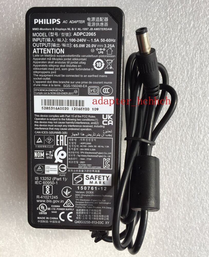New Original Philips 278E1A 4K Ultra HD LCD monitor ADPC2065 65W 20V A ...