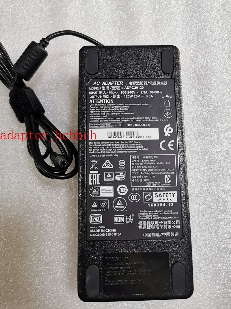 New Original OEM 20V 6A Adapter&Cord for Intel NUC 12 Pro Kit NUC12WSH