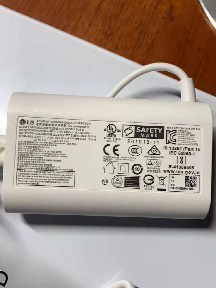 Original LG 65W USB-C Charger gram 15Z90P-P.ADS9U1 ADT-65DSU-D03-2 EAY ...