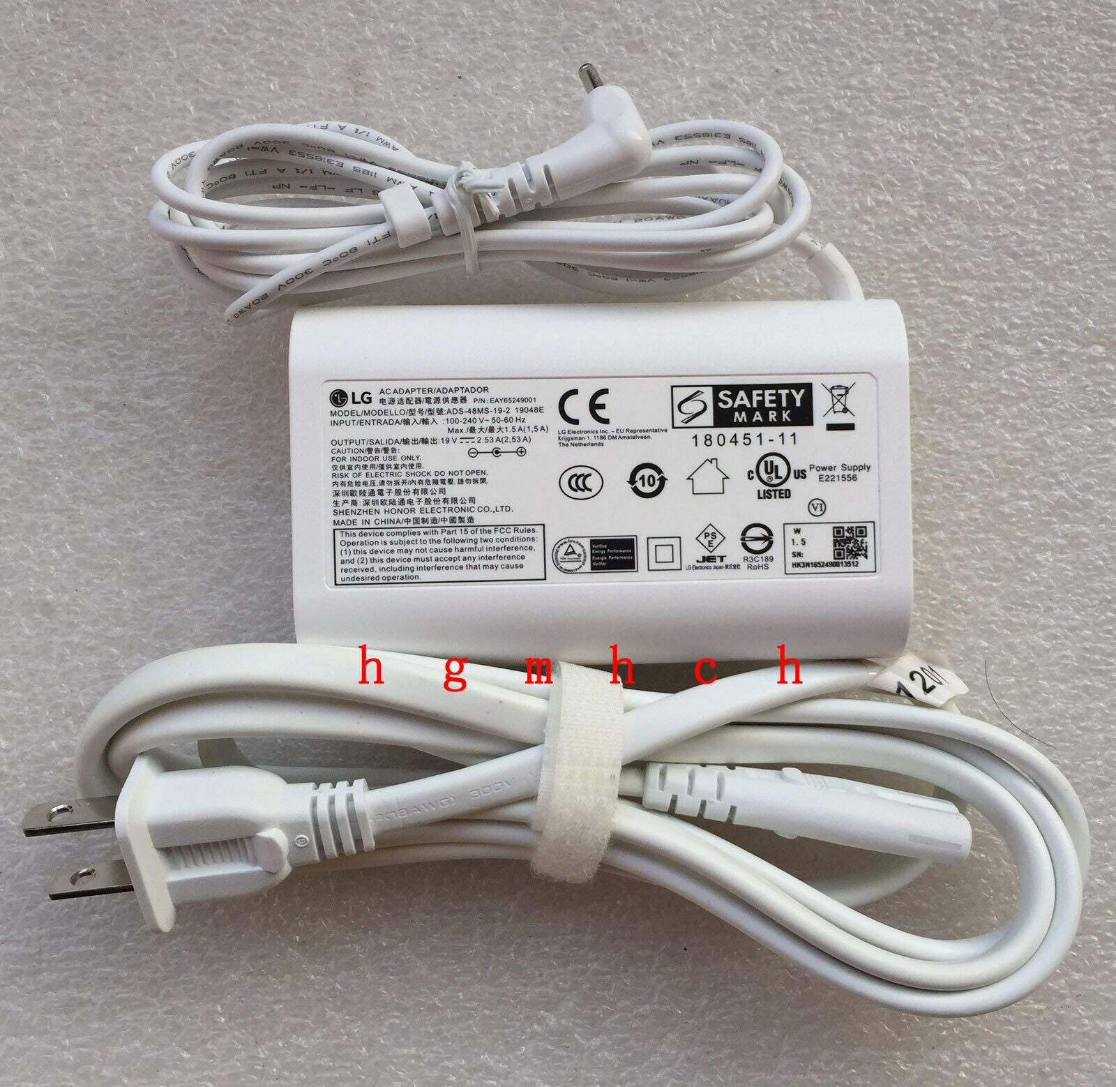 New Original LG AC/DC Adapter&Cord for LG gram 15Z90N-HR56K Ultra-Lig