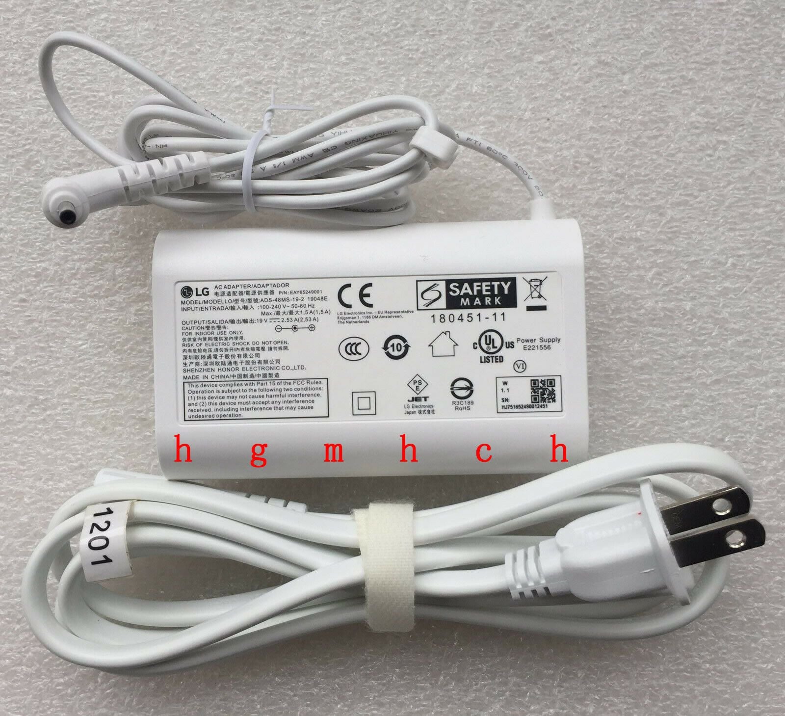 New Original LG AC/DC Adapter&Cord/Charger for LG gram 17Z990-R.AAS8U