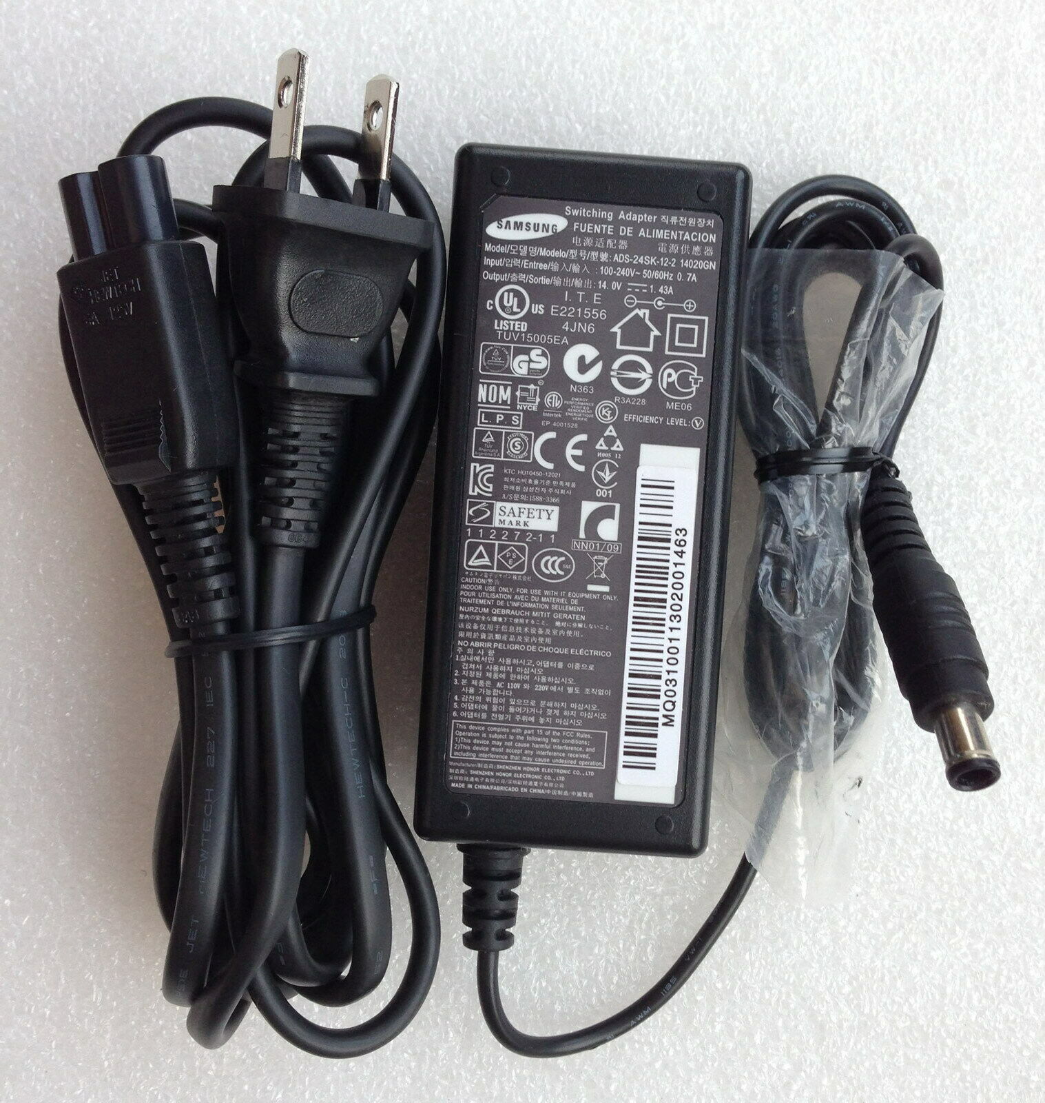 @Original Samsung 14V 1.43A 20W AC Adapter&Cord for Samsung S19B300N ...