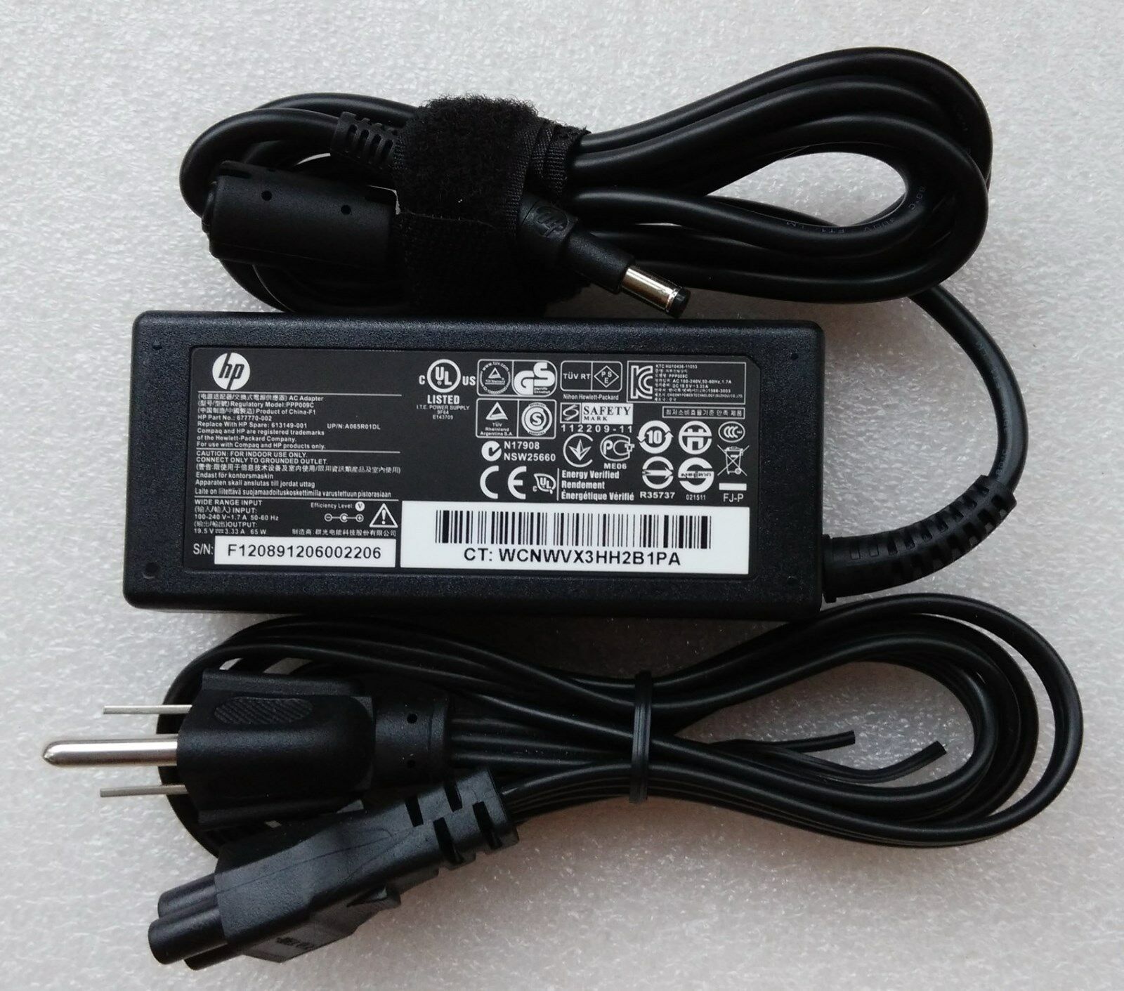 #Original OEM HP 65W AC Adapter for HP Folio 13-2000 Series,613149-00