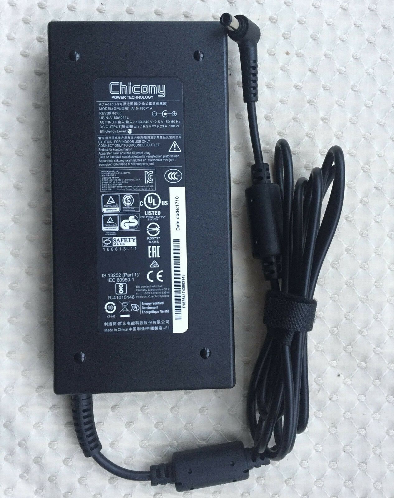 @Original OEM Chicony 180W 19.5V 9.23A AC Adapter for MSI GS73VR Stea